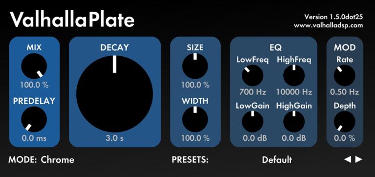 Valhalla Plate: Plate Reverb Plugin | Valhalla DSP Plugins
