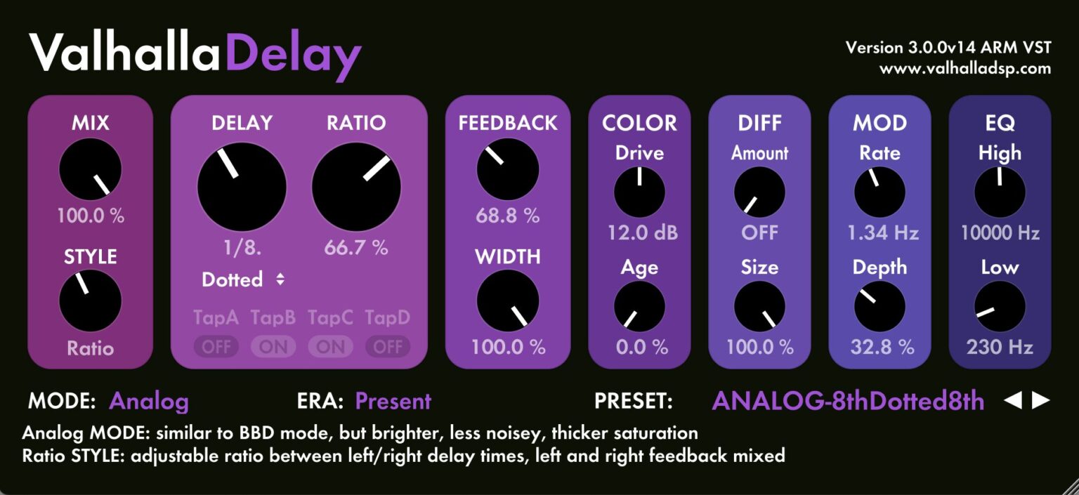 ValhallaDelay updated to version 3.0.0. Two new delay modes: Chrome Tape and Analog! - Valhalla DSP